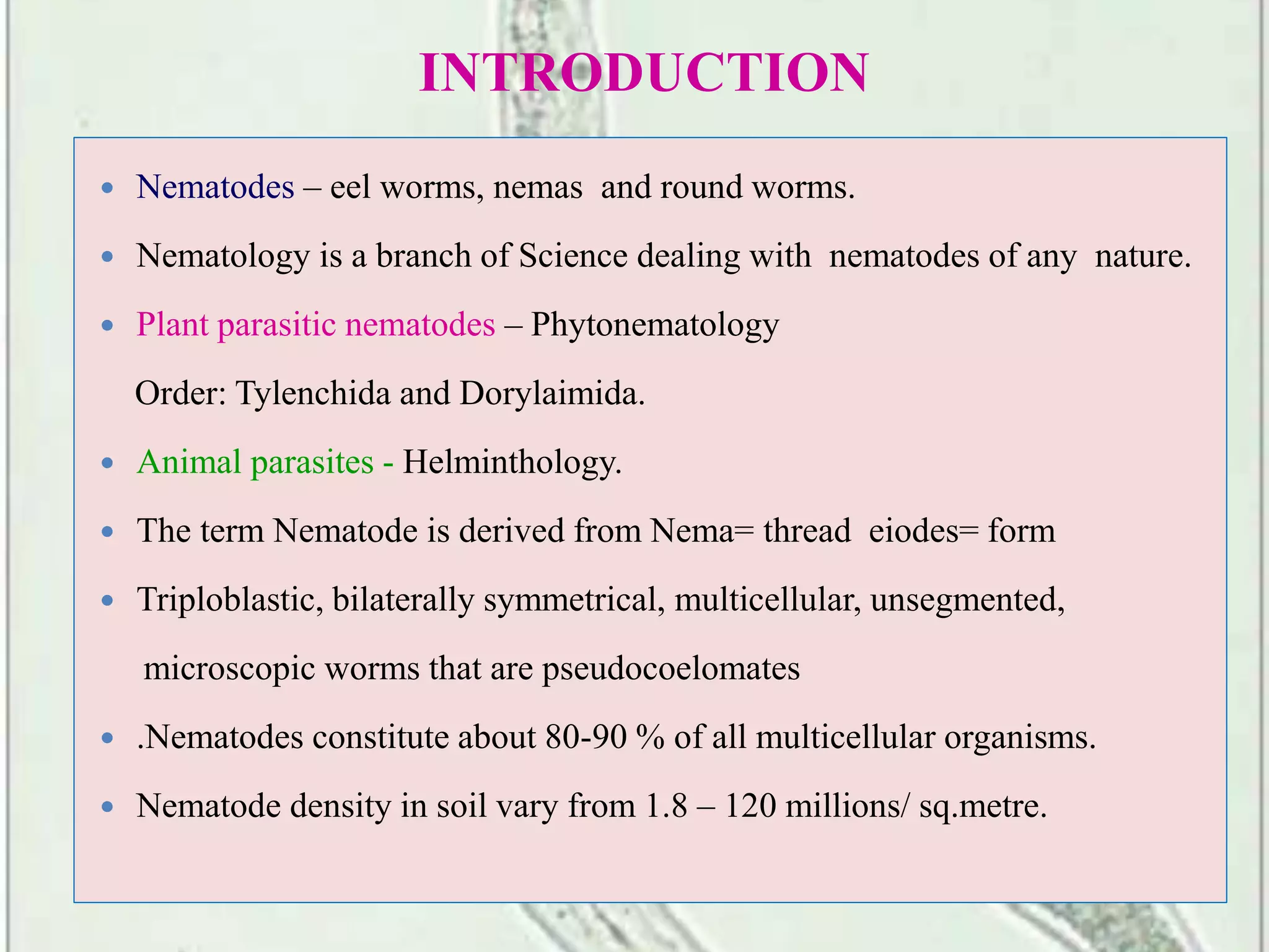 MAJOR PLANT PARASITIC NEMATODES OF INDIA THEIR DISTRIBUTION AND ...