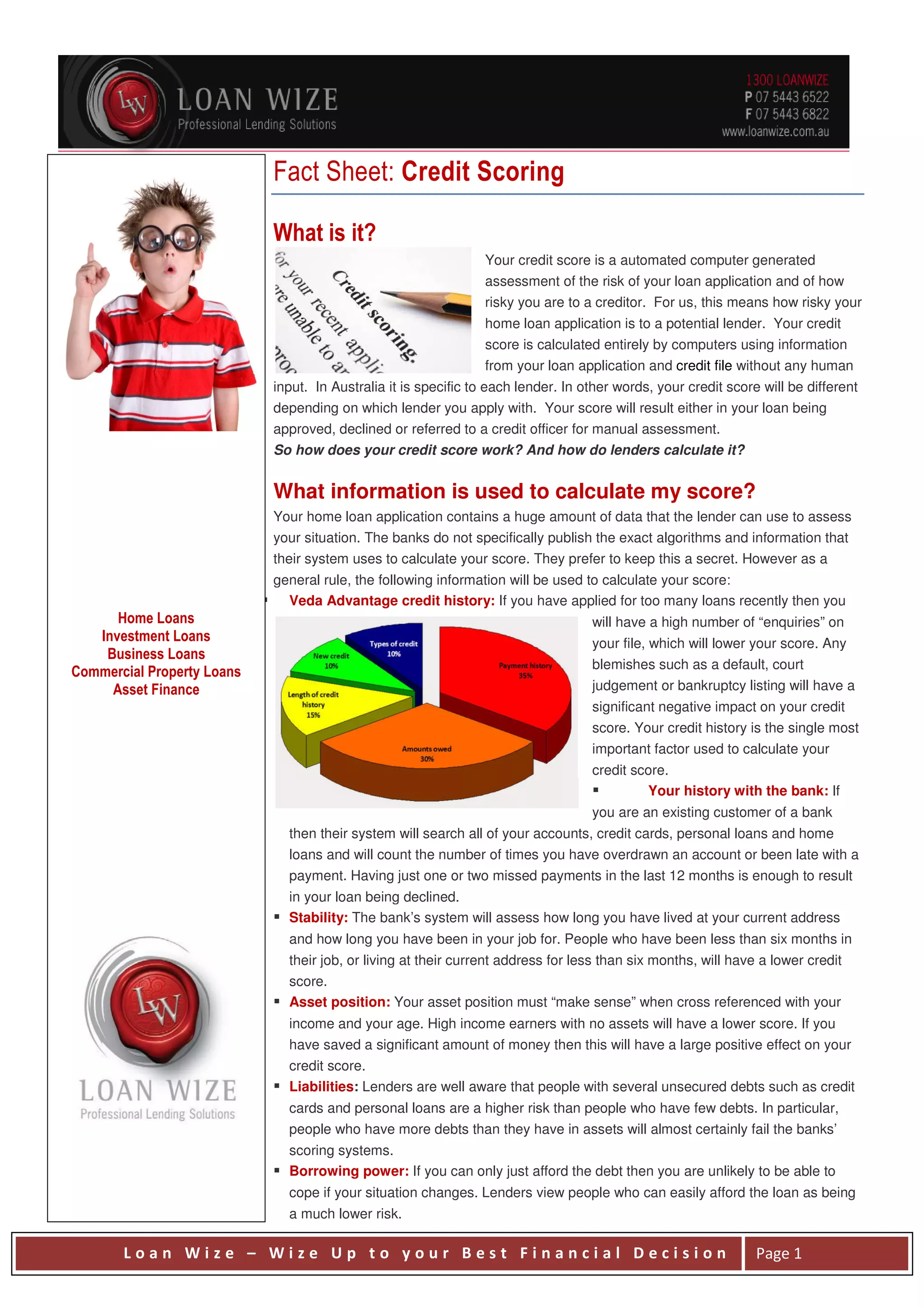 Credit scoring fact sheet | PDF