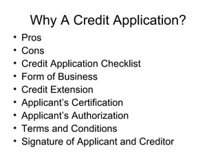 Credit Application Powerpoint | PPT