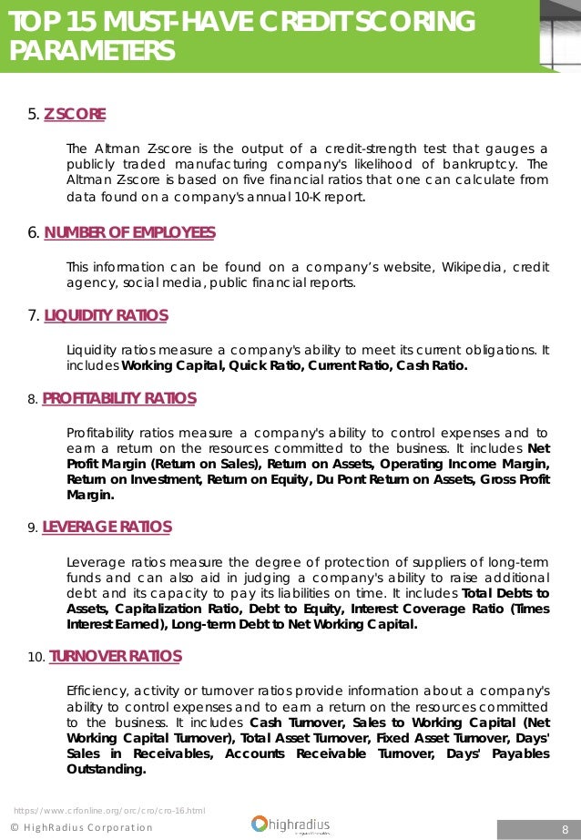 15 Key Parameters for Your B2B Credit Scoring Model | PDF