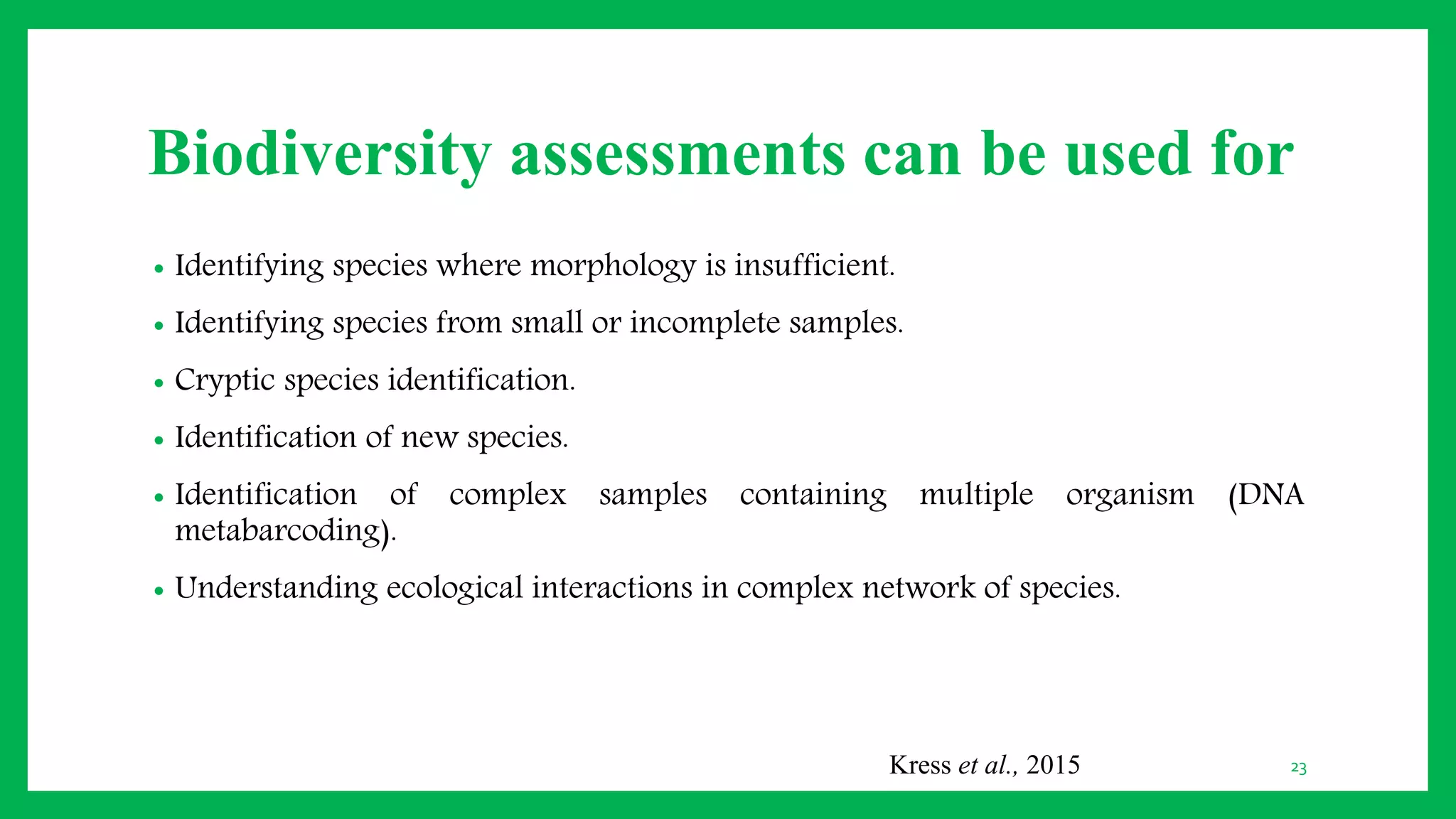 DNA barcoding and Insect Diversity Coservation | PPTX