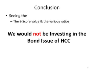 Credit Analysis Of HCC | PPT