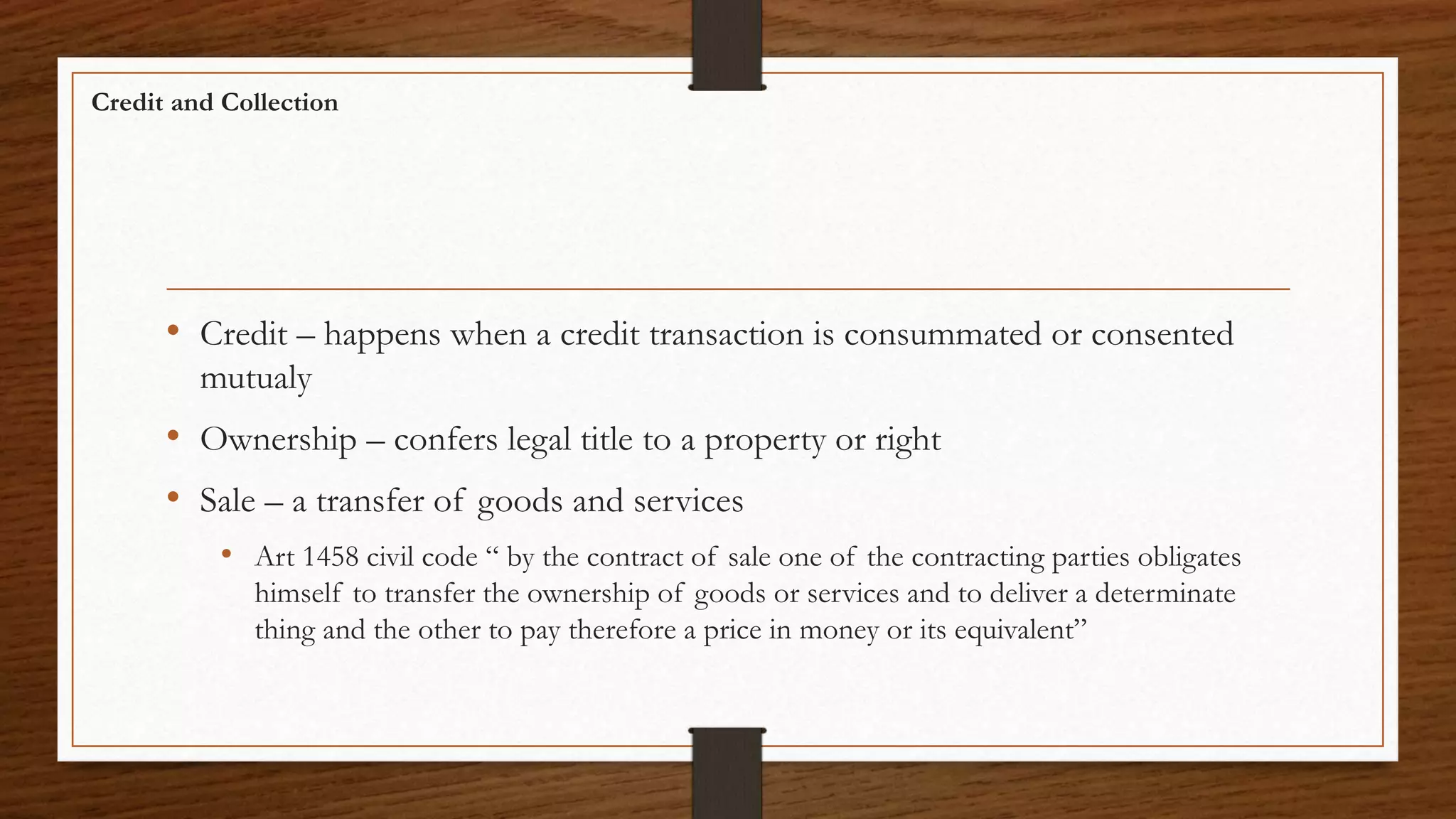 Credit and collection | PPTX
