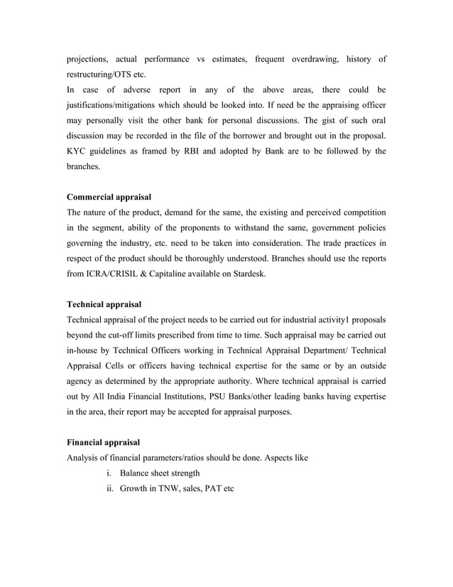 Credit appraisal at dhanlakshmi bank | PDF