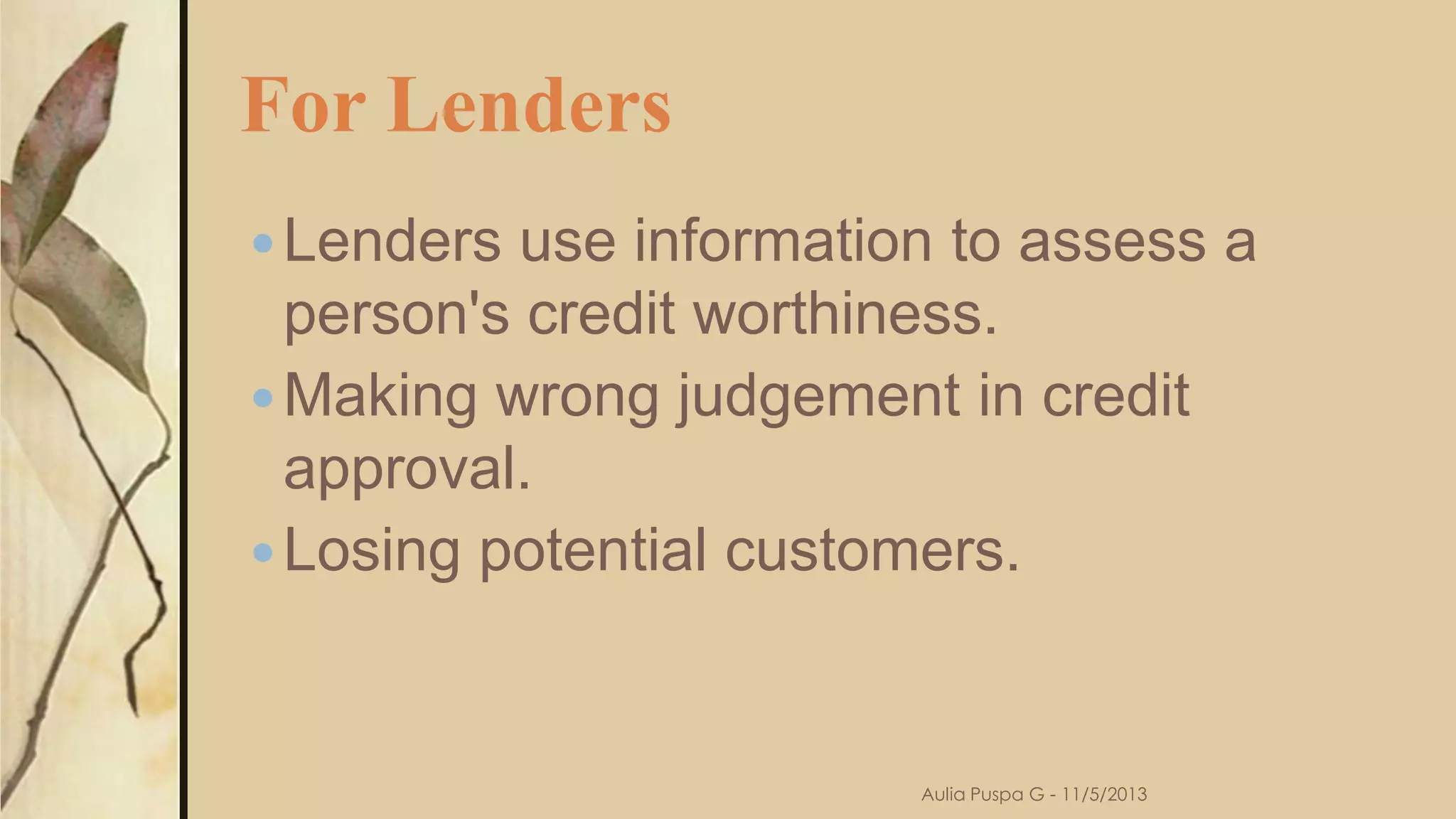 Credit bureau errors big people problems | PPT