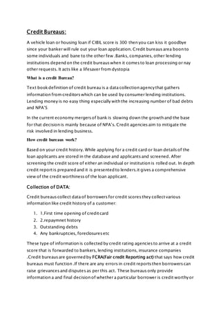Credit bureaus | DOCX