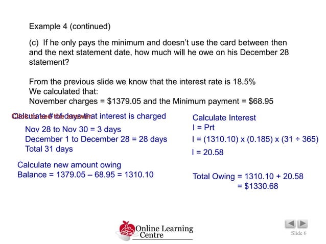 Credit Card Calculations | PPSX | Credit Cards | Personal Debt