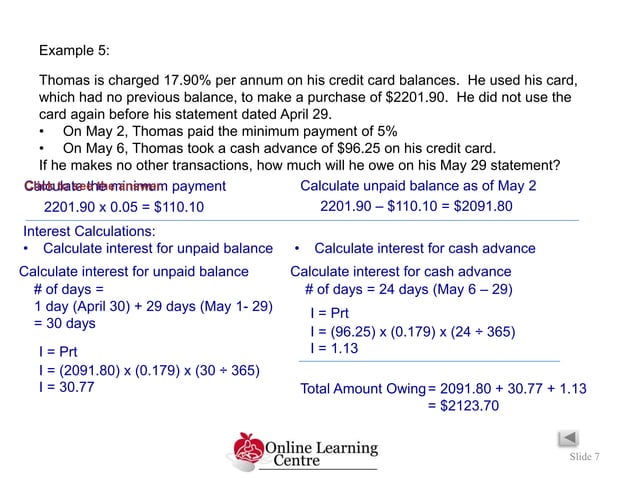 Credit Card Calculations | PPSX | Credit Cards | Personal Debt