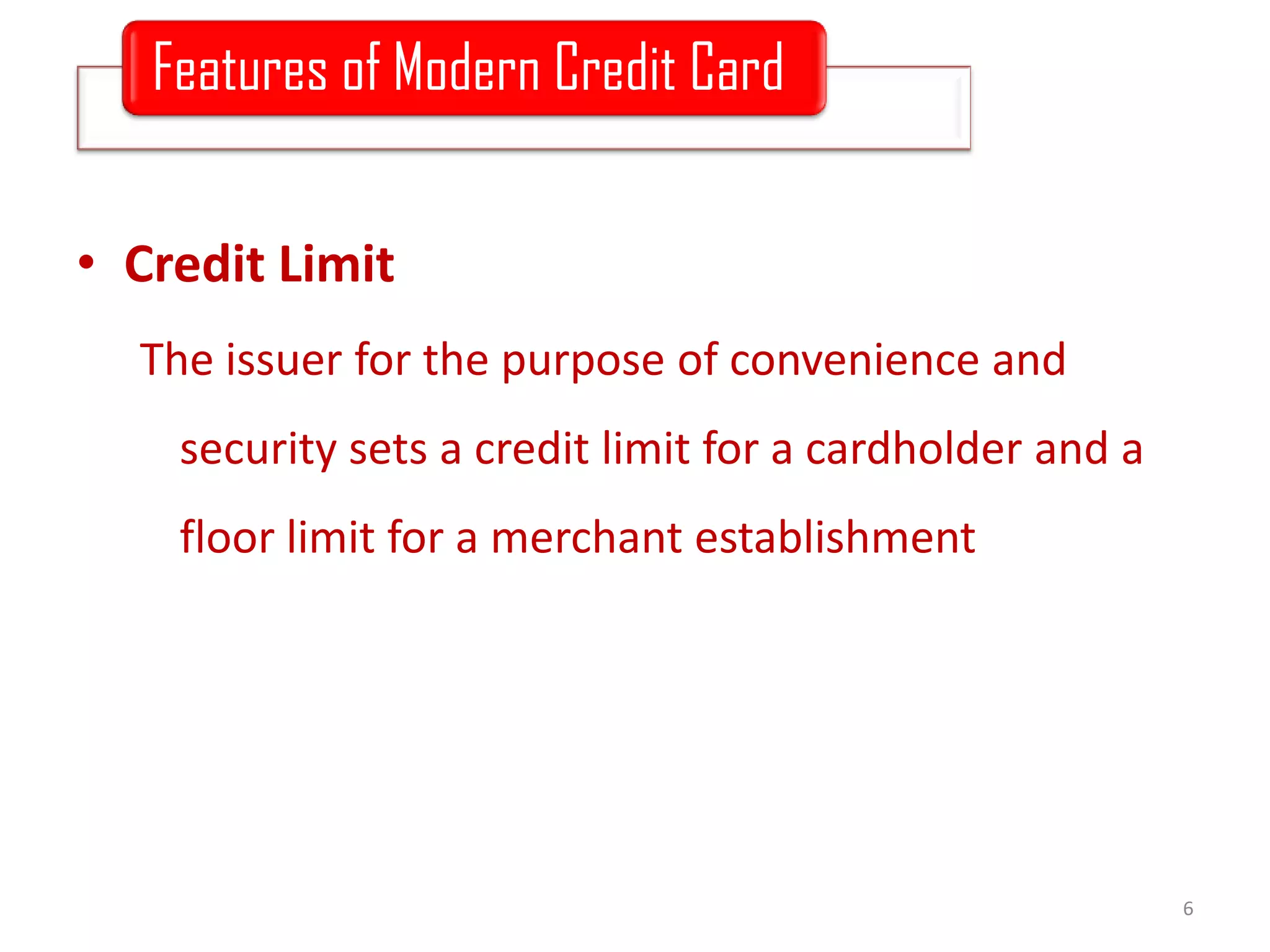 Features of Credit Card | PPTX