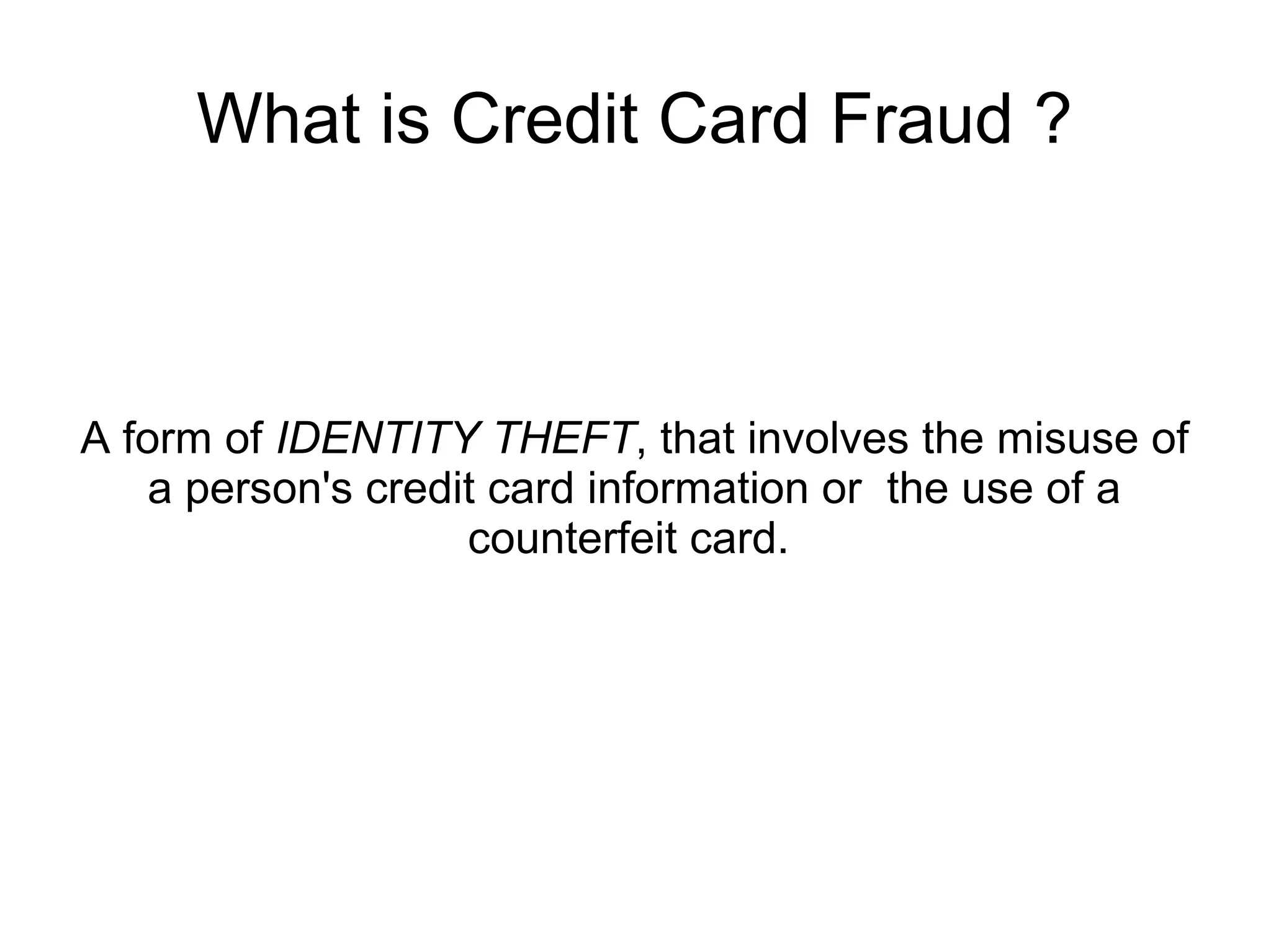 Credit card fraud | PPT