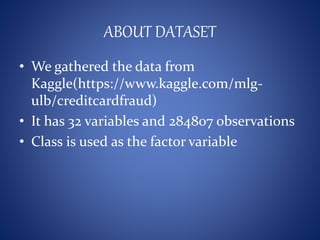 Credit card fraud detection | PPTX