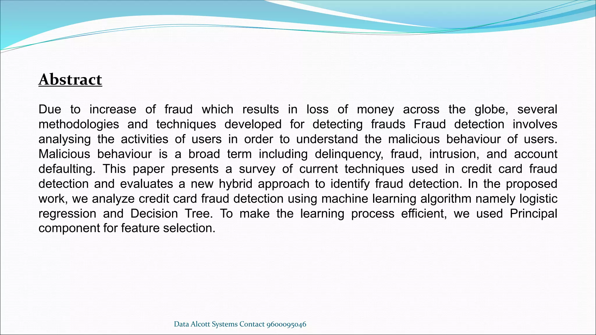 Credit card fraud detection through machine learning | PDF