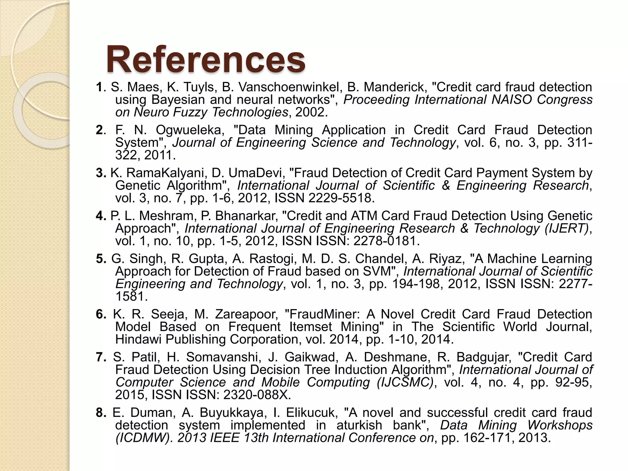 Credit card fraud detection using machine learning Algorithms | PPTX
