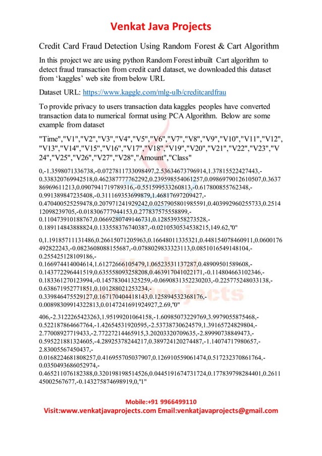 Credit card fraud detection using random forest & cart algorithm | DOCX | Graphics Software ...