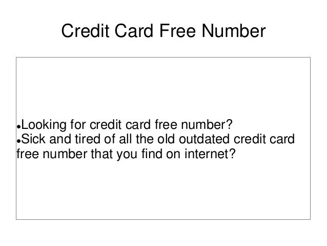 Credit card free number