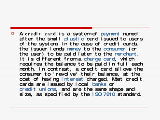 Credit Cards Banking | PPT