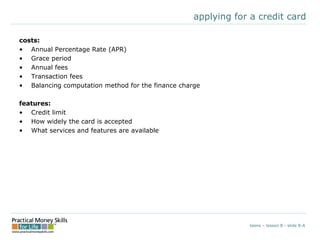 Credit cards lesson 8 | PPT