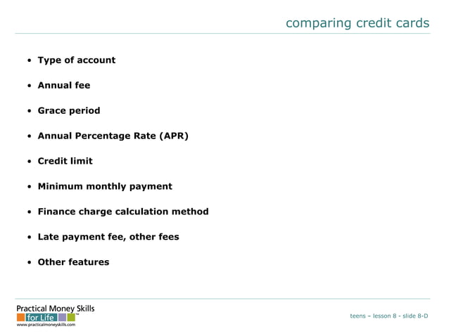 Credit cards lesson 8 | PPT