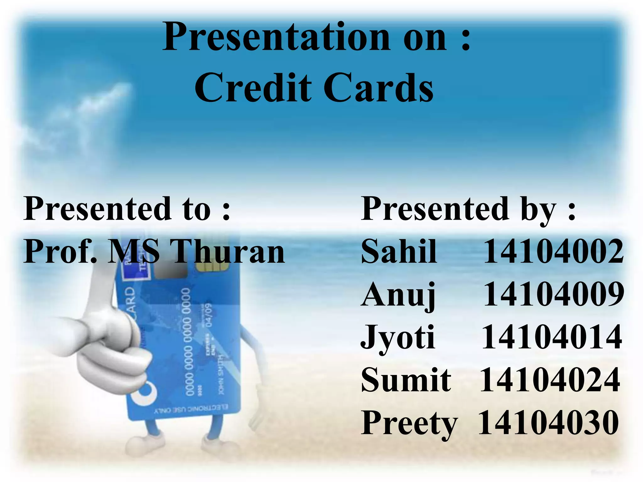 Credit cards ppt | PPTX