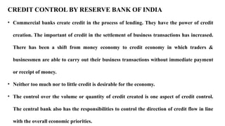 Credit control of Reserve Bank of India tools | PPT