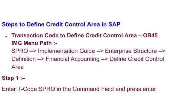 Credit control area in sap | PPTX | Computing | Technology & Computing
