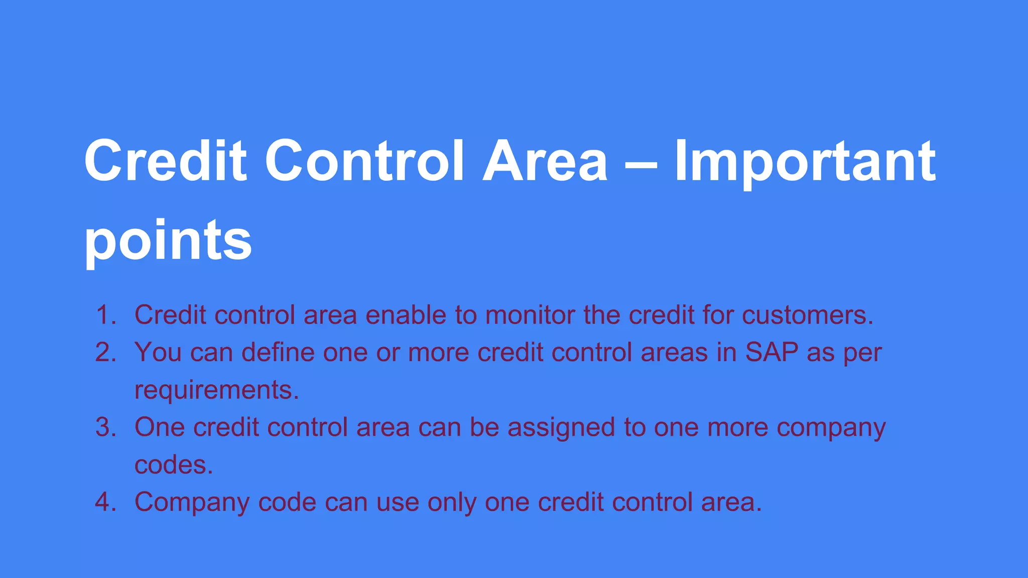 Credit control area in sap | PPTX