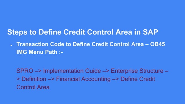 Credit control area in sap | PPTX