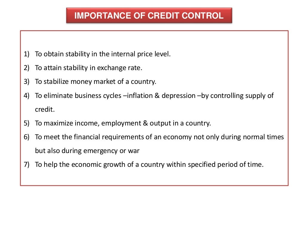 Credit control by RBI