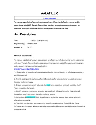 Credit controller | DOC