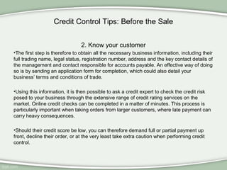 Credit Control Tips | PPT