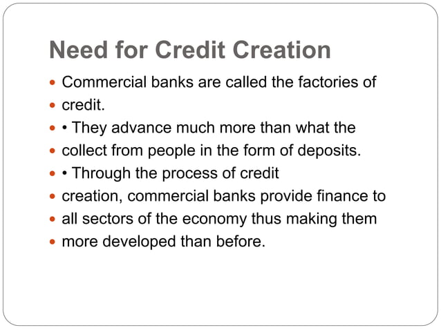 Credit creation | PPTX