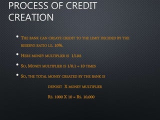 Credit creation and money multiplier | PPTX
