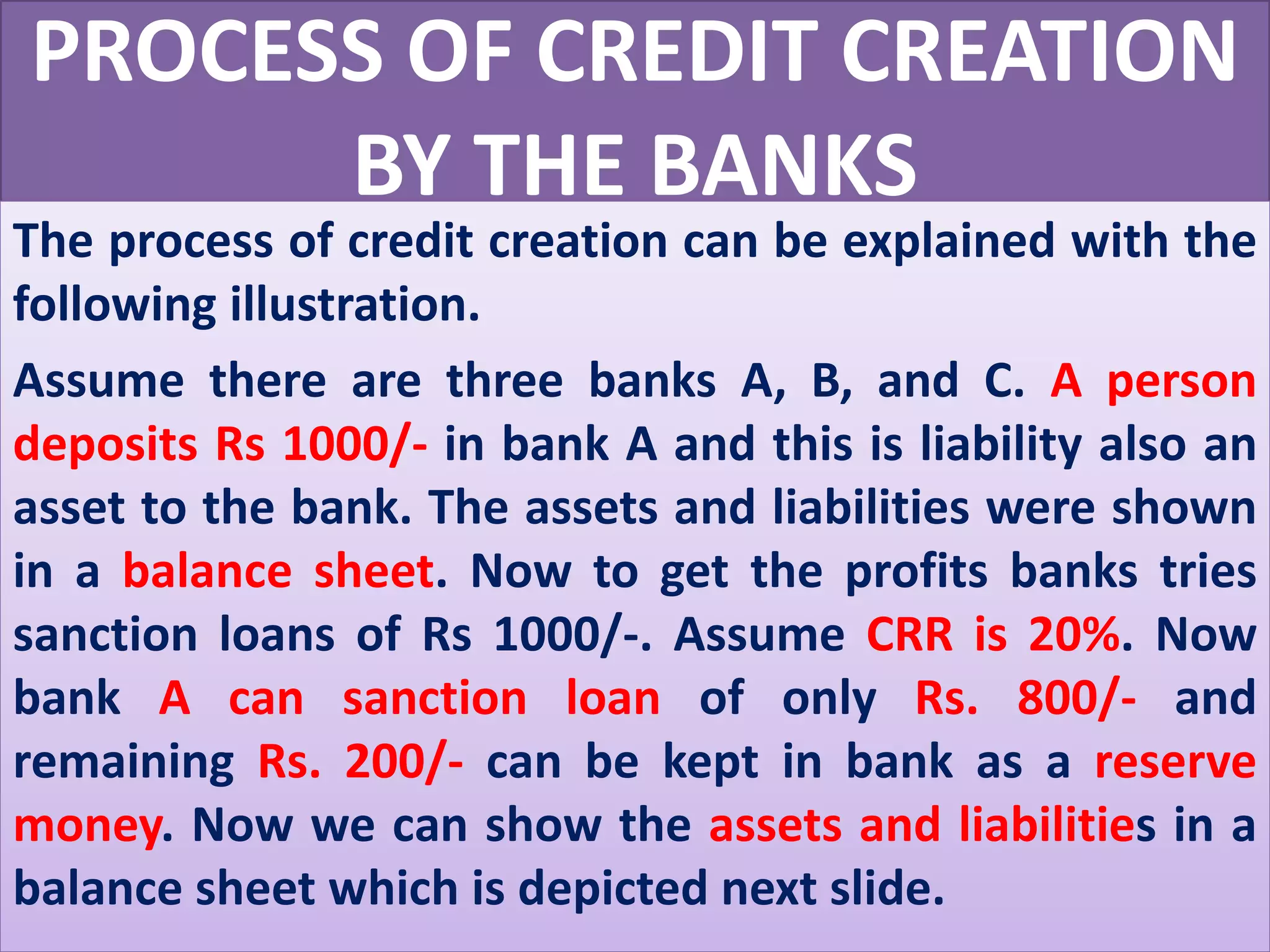 Credit creation by commercial banks | PPTX