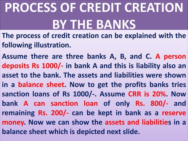 Credit creation by commercial banks | PPTX
