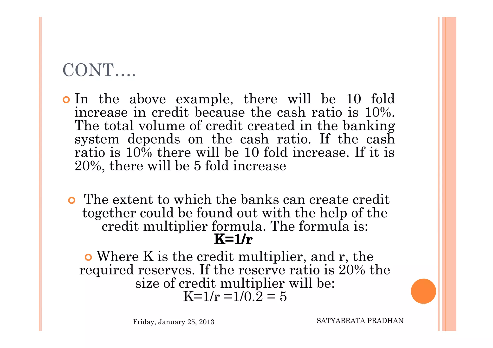 Credit creation of bank ppt | PDF
