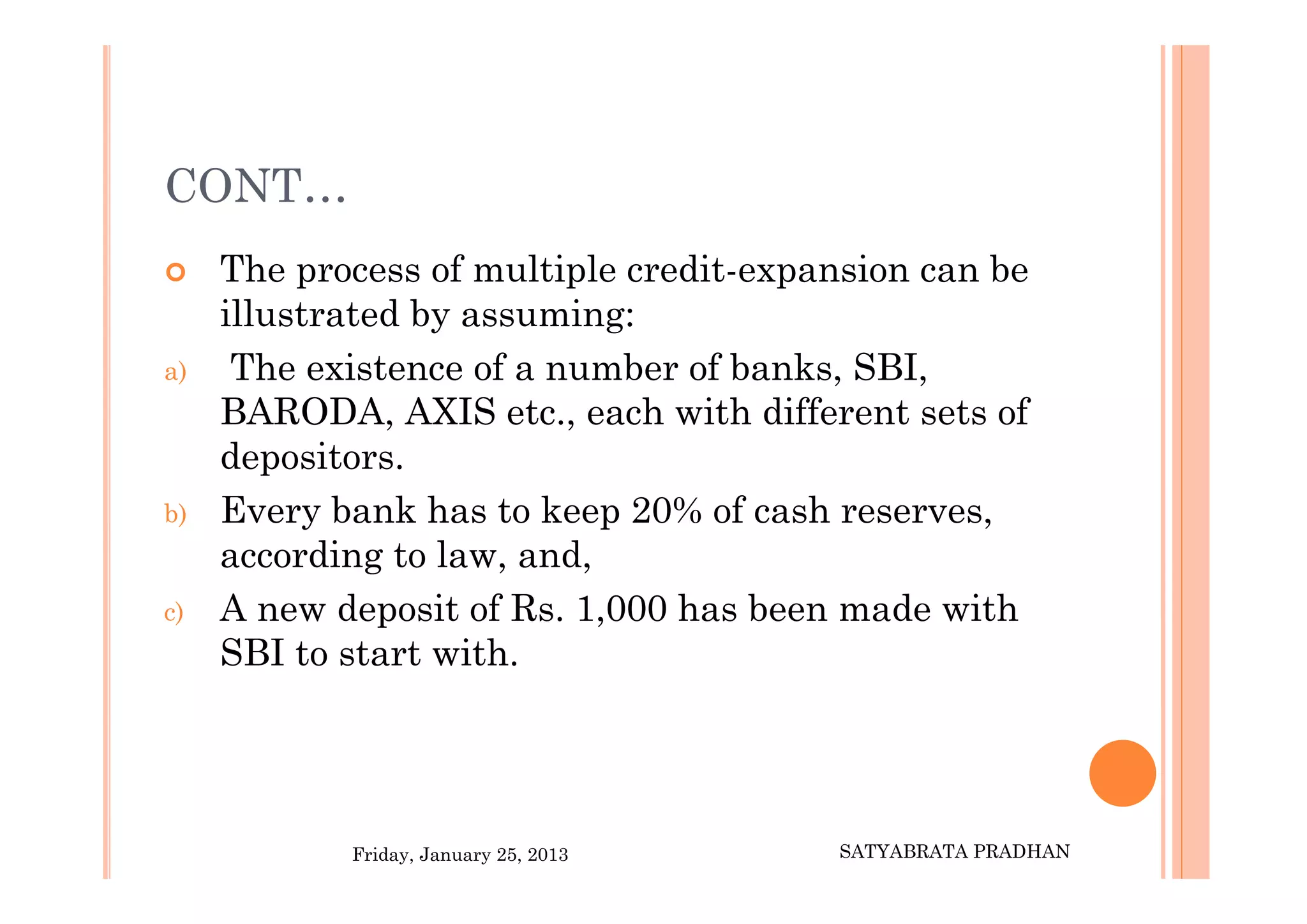 Credit creation of bank ppt | PDF