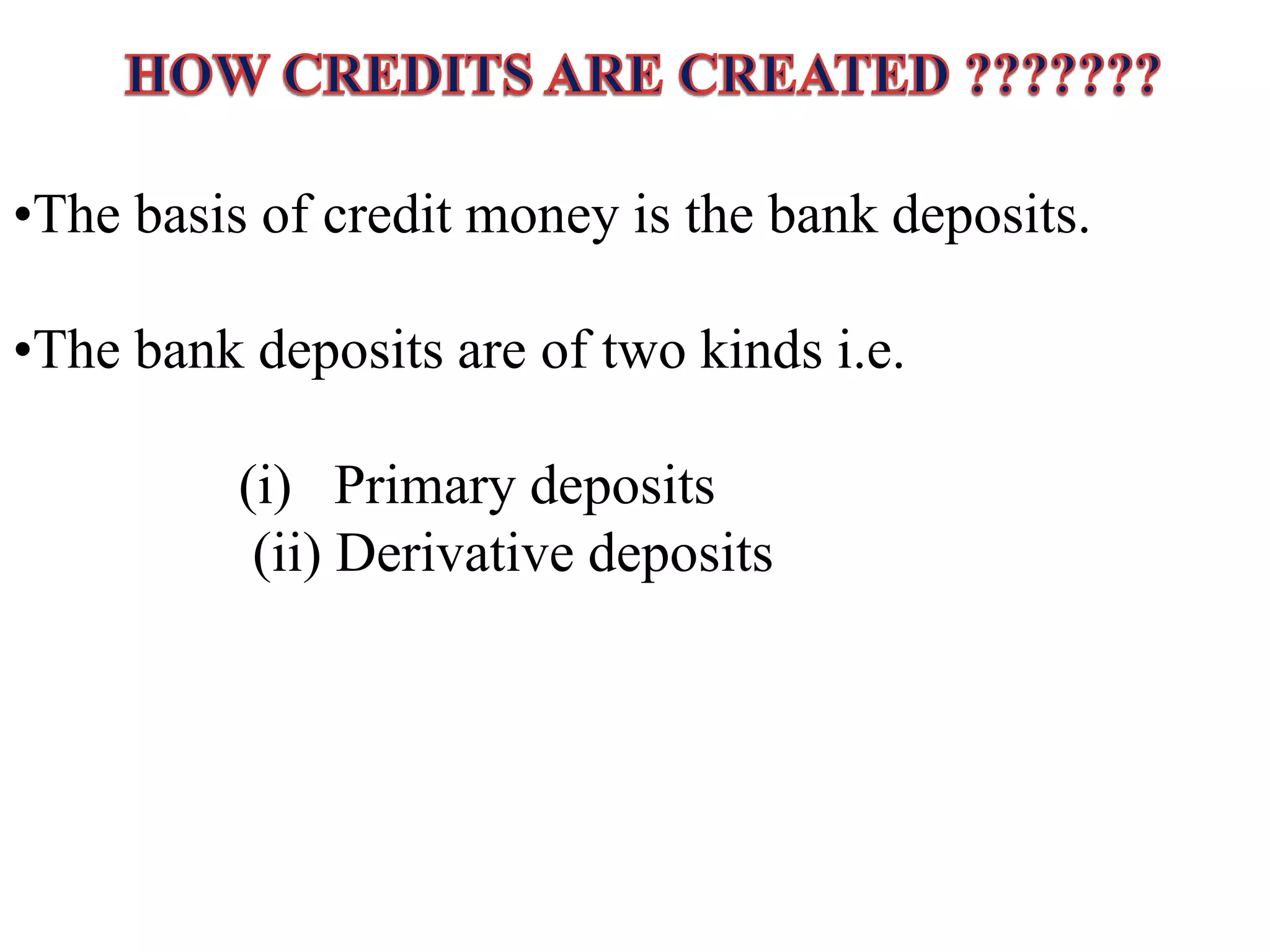 Credit creation of commercial banks | PPTX