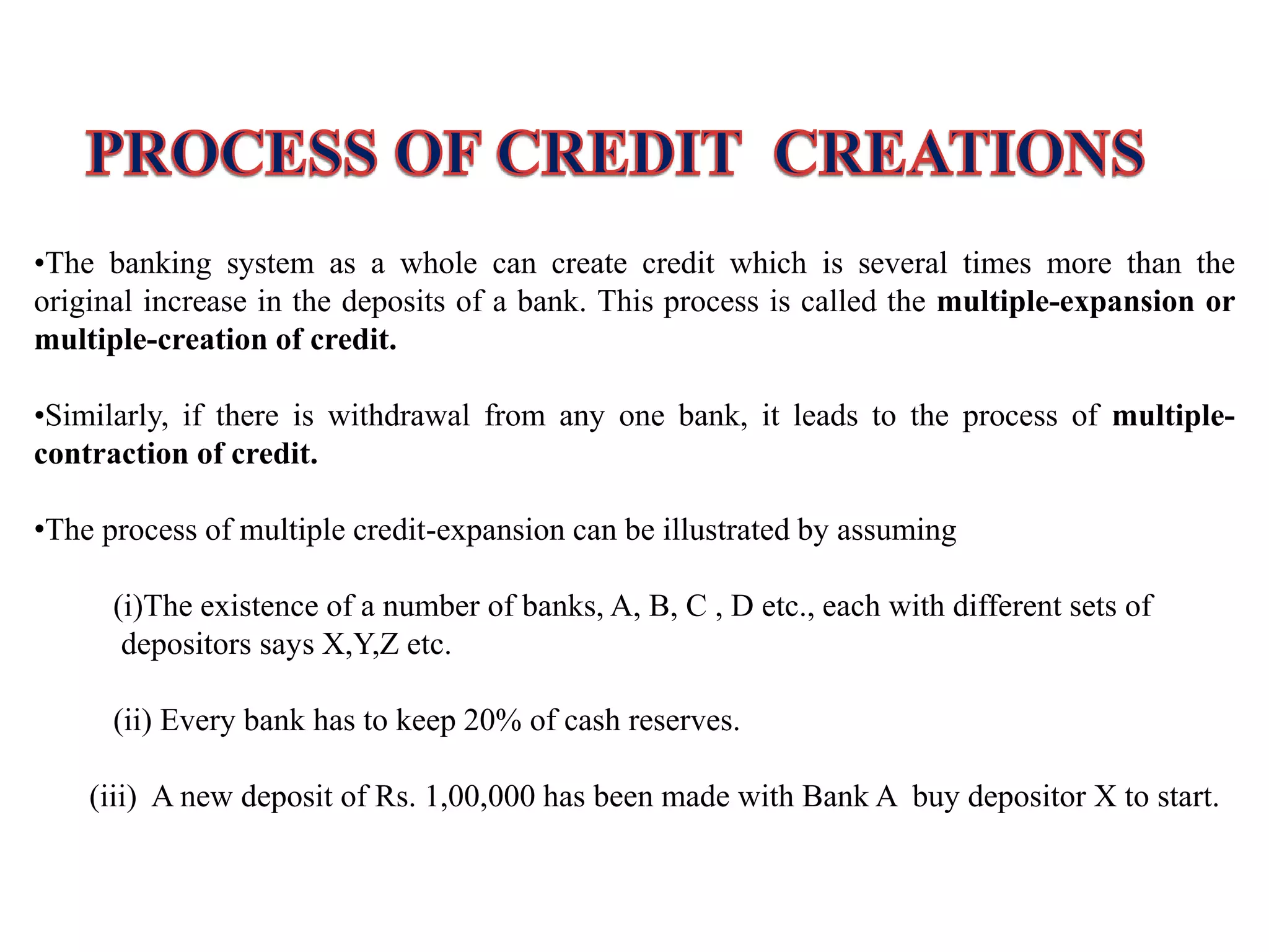 Credit creation of commercial banks | PPTX
