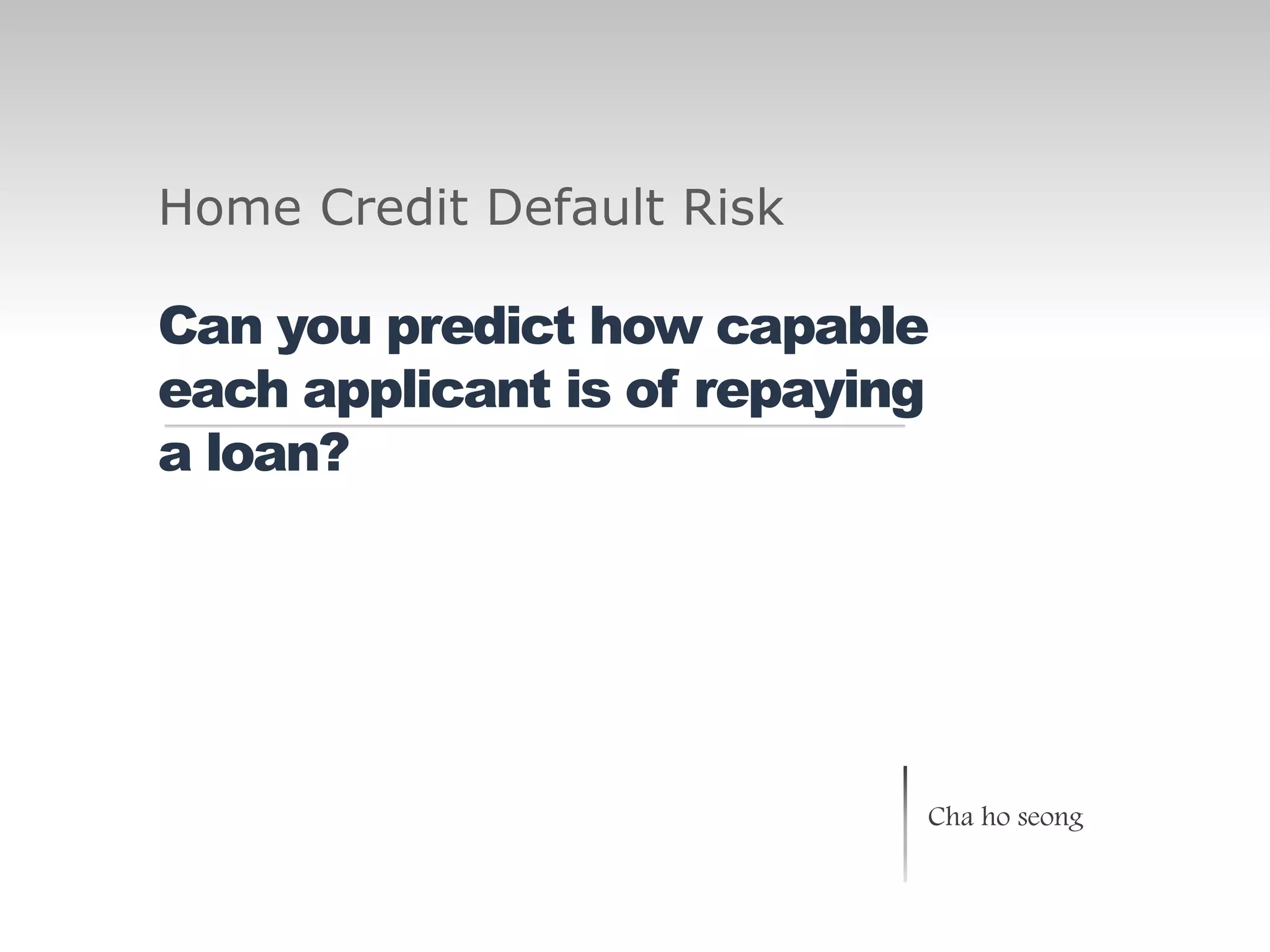 Credit default risk | PPTX