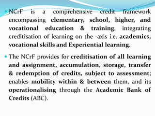 Indian National Credit Framework 2024- Jagannath.K.Dange | PPTX ...