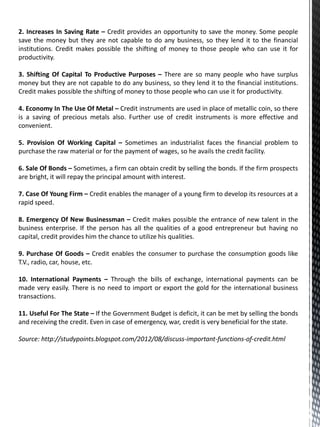 Written Report about Credit Instruments | PPTX