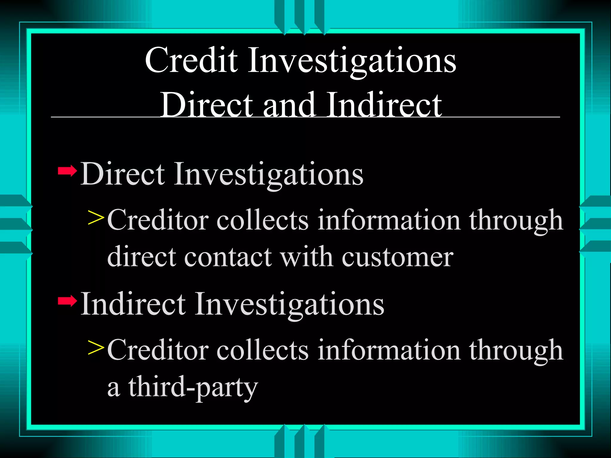 Credit Investigations | PPT