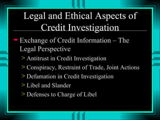 Credit Investigations | PPT
