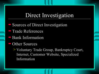 Credit Investigations | PPT