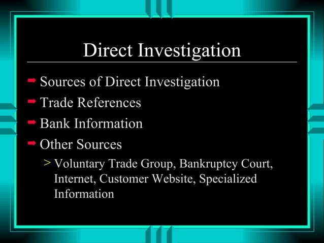 Credit Investigations | PPT