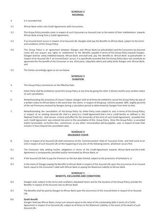 Credit life master policy | PDF