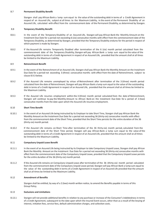Credit life master policy | PDF