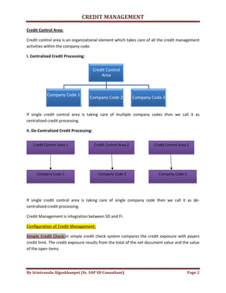 Credit Management in SAP SD | PDF