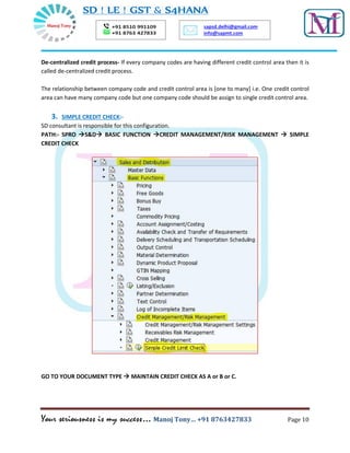 Credit Management Process step by step in SAP SD | PDF