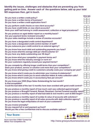 Credit management and debt management checklist | PDF | Financial ...